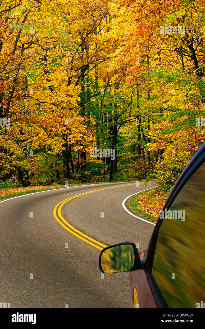 Road leading through autumn colors Stock Photo - Alamy