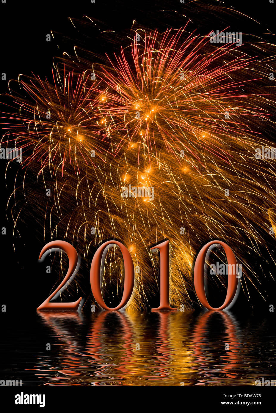 Beautiful fireworks fill the night time sky in 2010 Stock Photo - Alamy