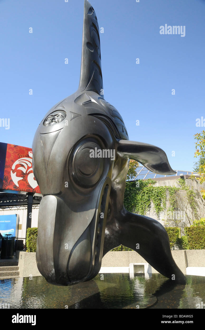 The Orca Statue outside the Vancouver Aquarium in Stanley Park ...