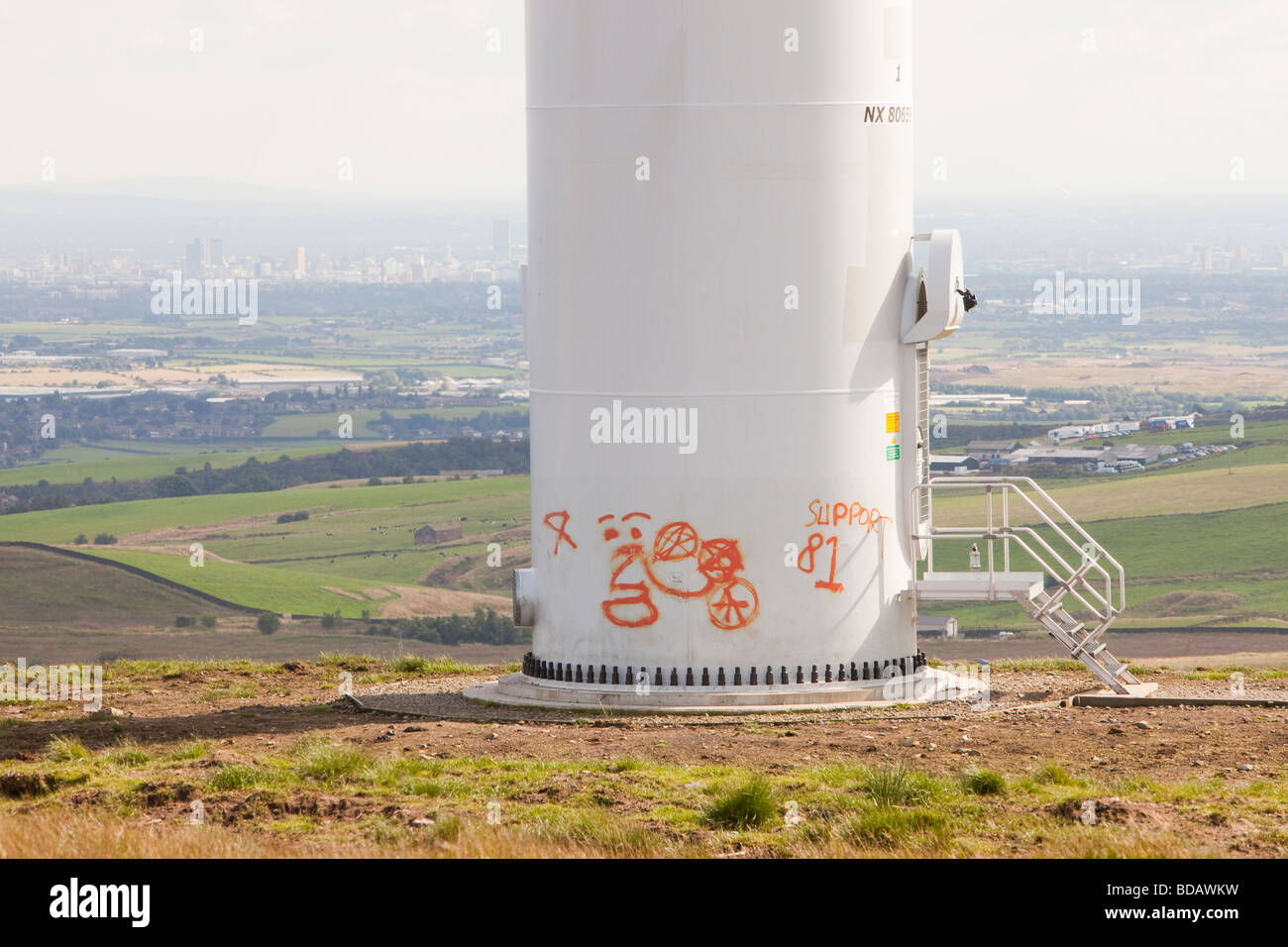 Scout Moor wind farm on the Pennine Moors between Rochdale and ...