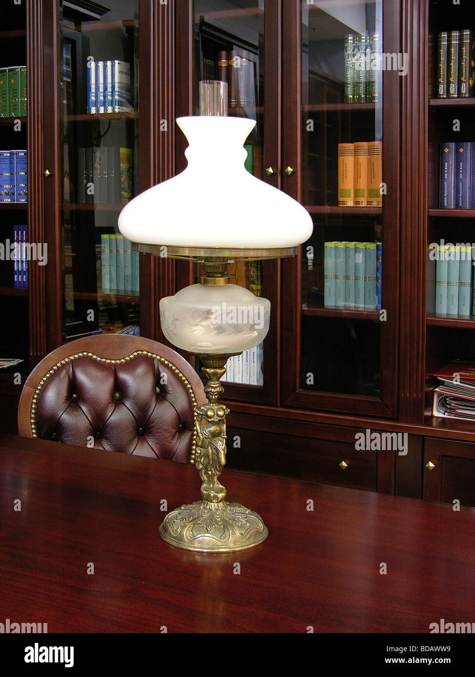 Study room, library,Study room, library, lamp,oil lamp, room interior ...