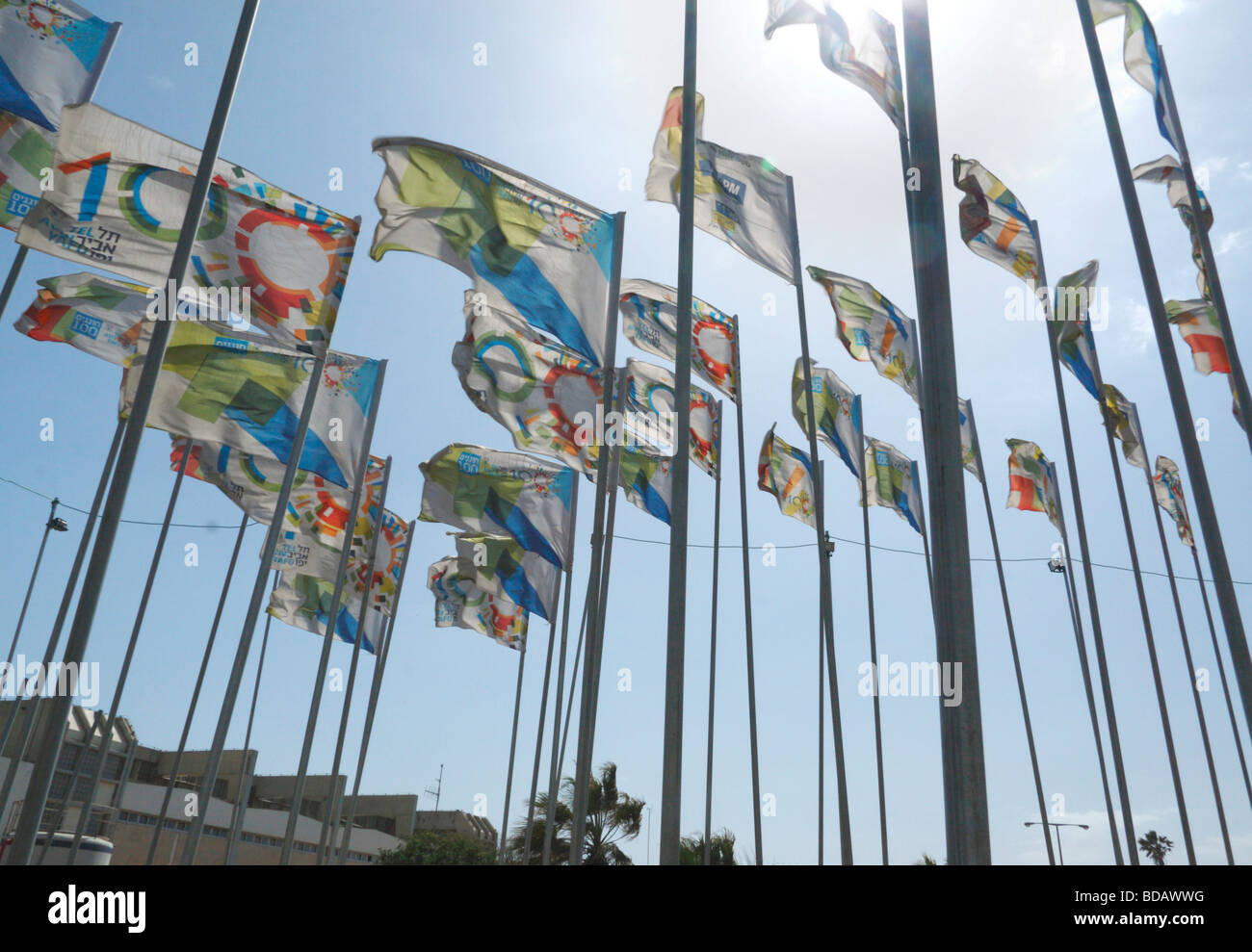 Flags marking 100th anniversary of founding of Tel Aviv Stock Photo - Alamy