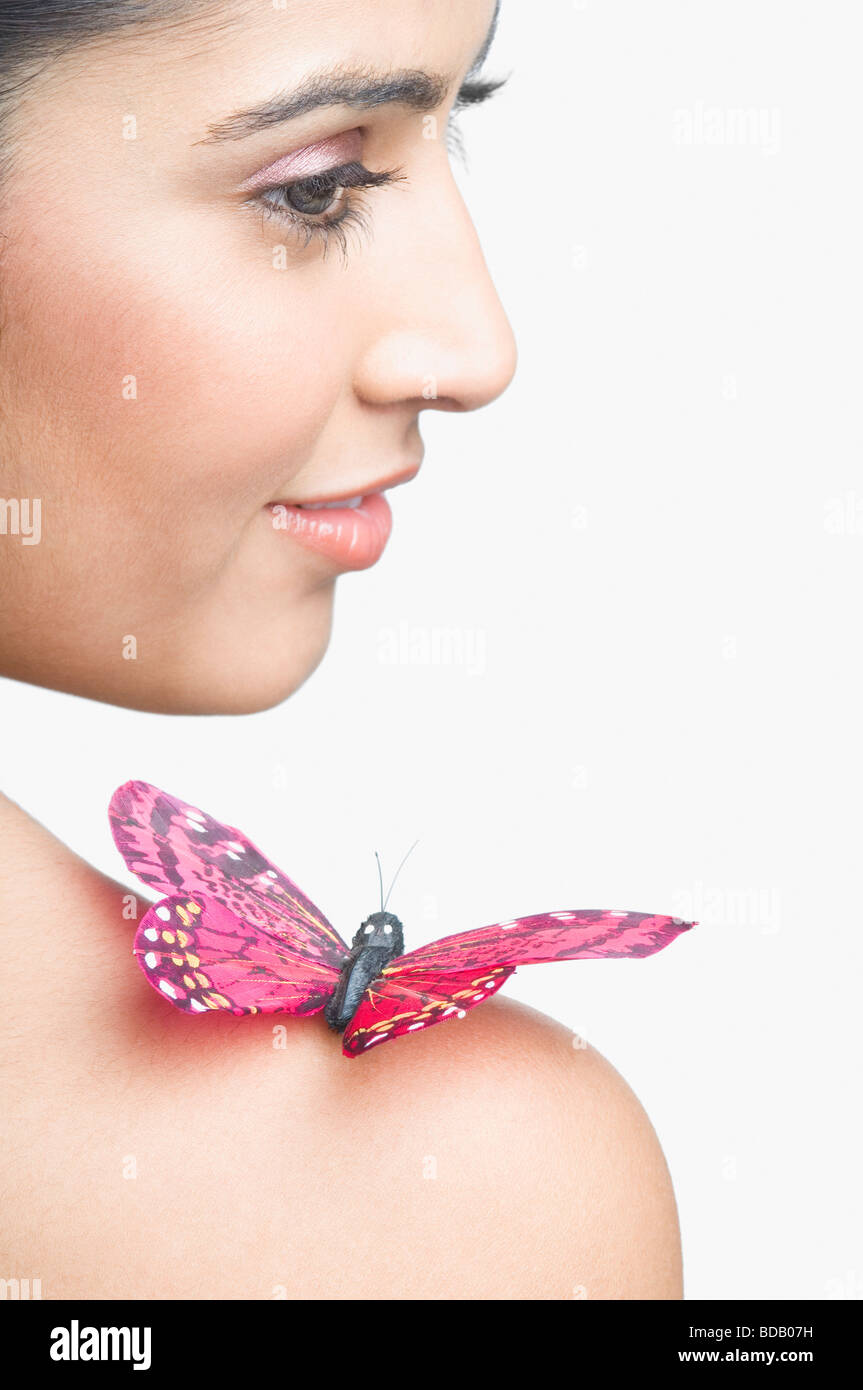Woman butterfly head hi-res stock photography and images - Alamy