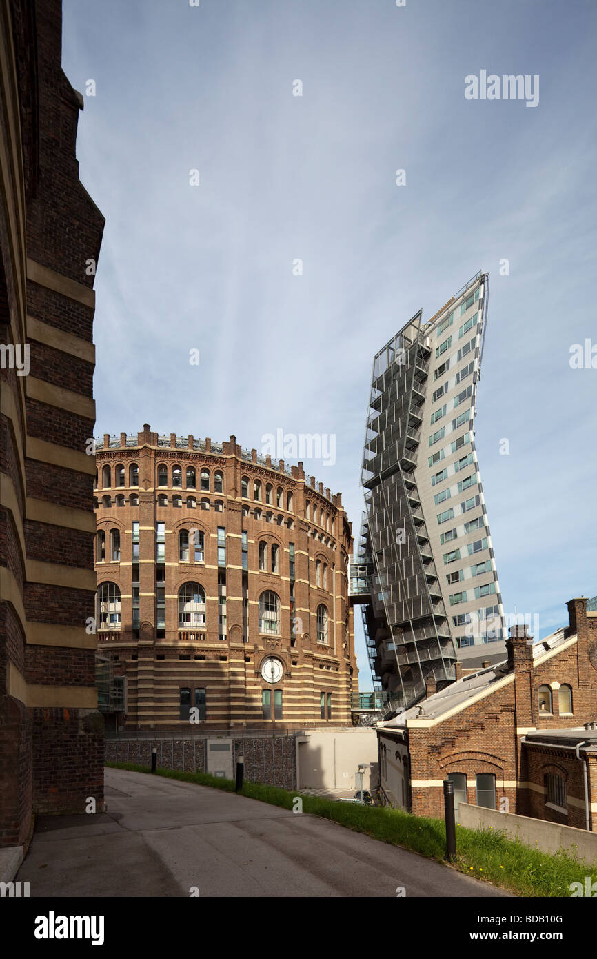 Gasometer B, Gasometer City, Simmering, Vienna, Austria Stock Photo - Alamy