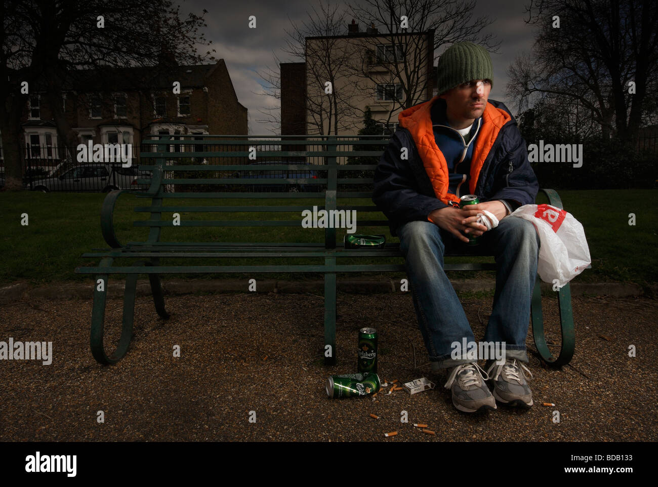 Drunk Park Bench High Resolution Stock Photography and Images - Alamy