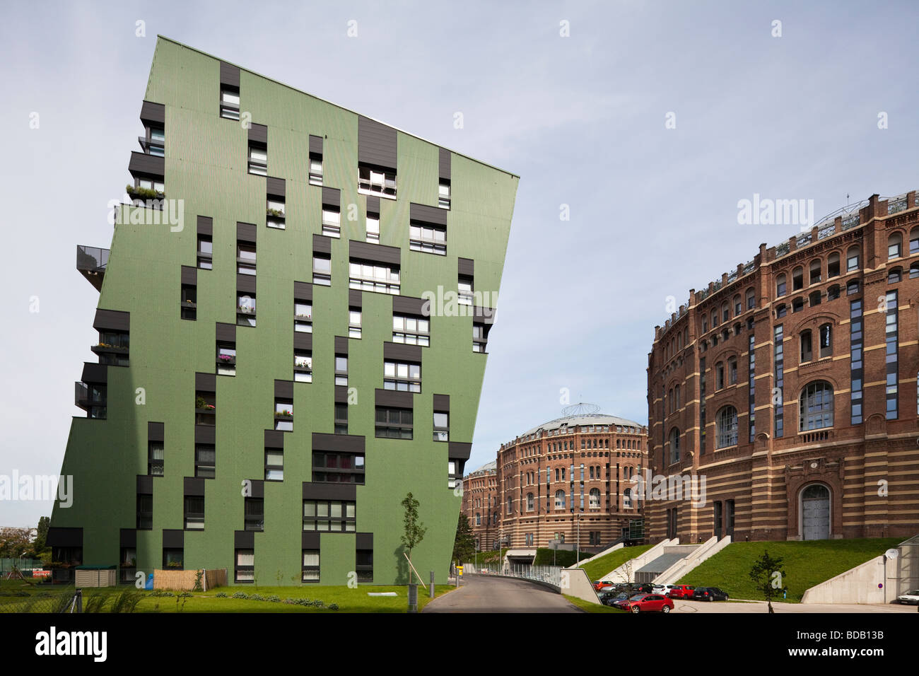 apartment block, Gasometer City, Simmering, Vienna, Austria Stock Photo ...