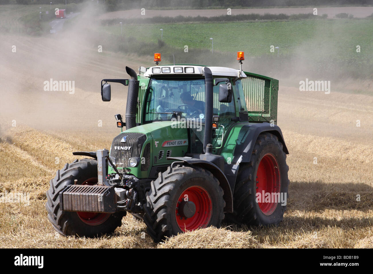A tractor and trailer on a U.K. farm Stock Photo - Alamy