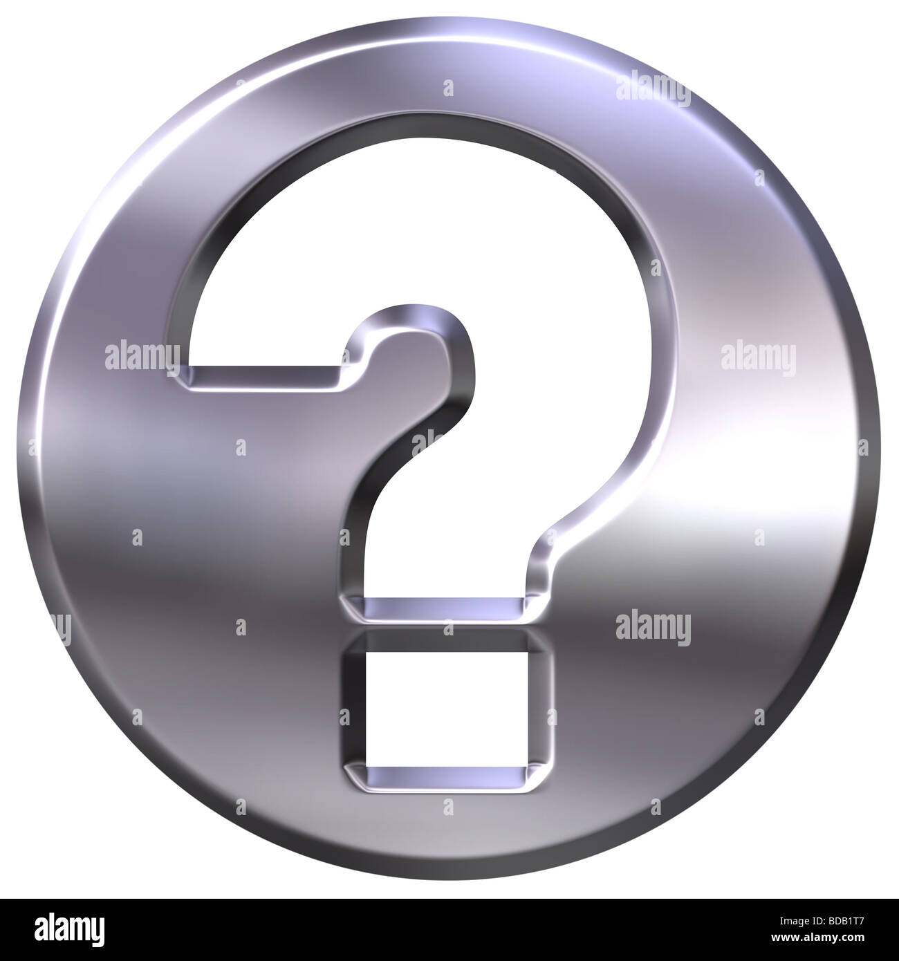 3d silver question sign Stock Photo - Alamy