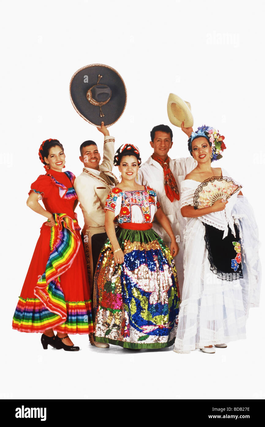 Five people posing together Stock Photo - Alamy