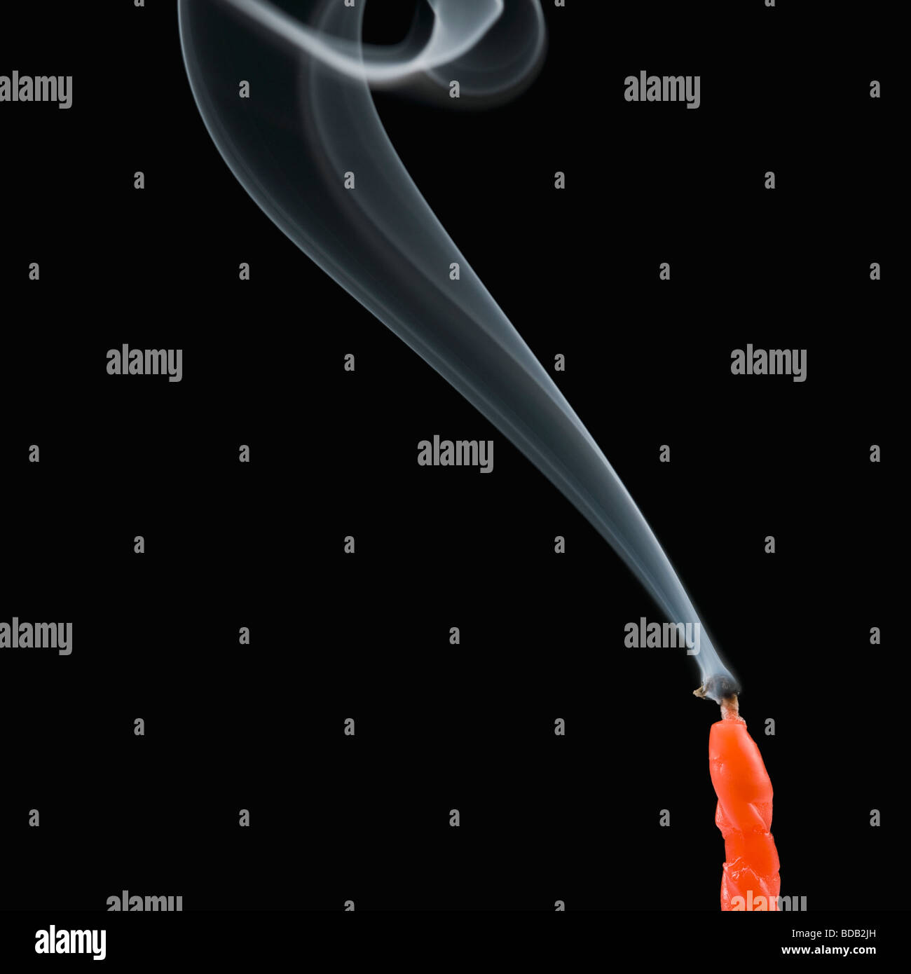 Smoke trailing from extinguished candle Stock Photo - Alamy