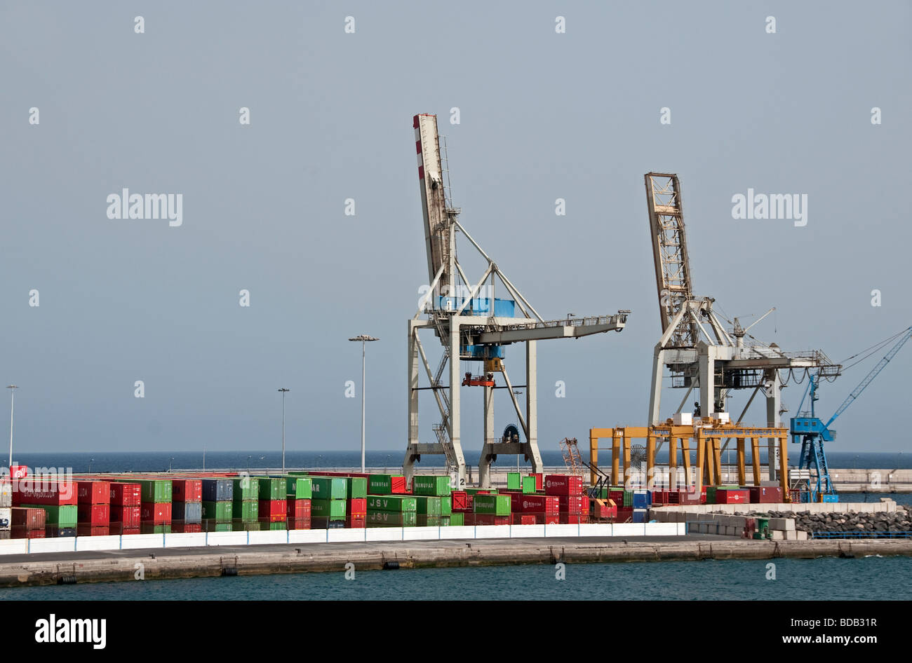 shipping containers, Lanzarote Canary Islands Stock Photo - Alamy