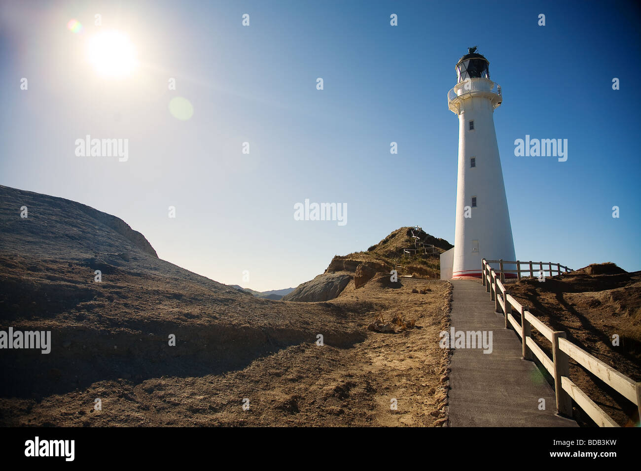 Lighthouse in New Zealand Stock Photo - Alamy