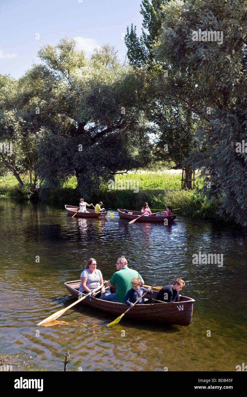 people Boating on the river Stour between The historic village of ...
