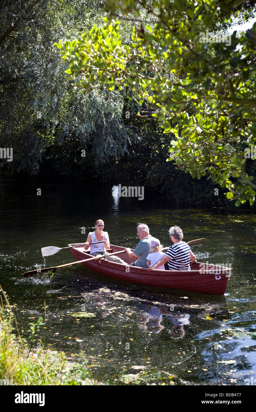 people Boating on the river Stour between The historic village of ...