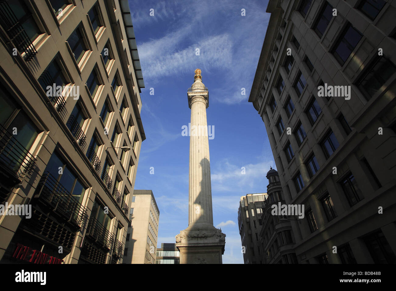 The monument to the great fire of London, which started in Pudding Lane ...