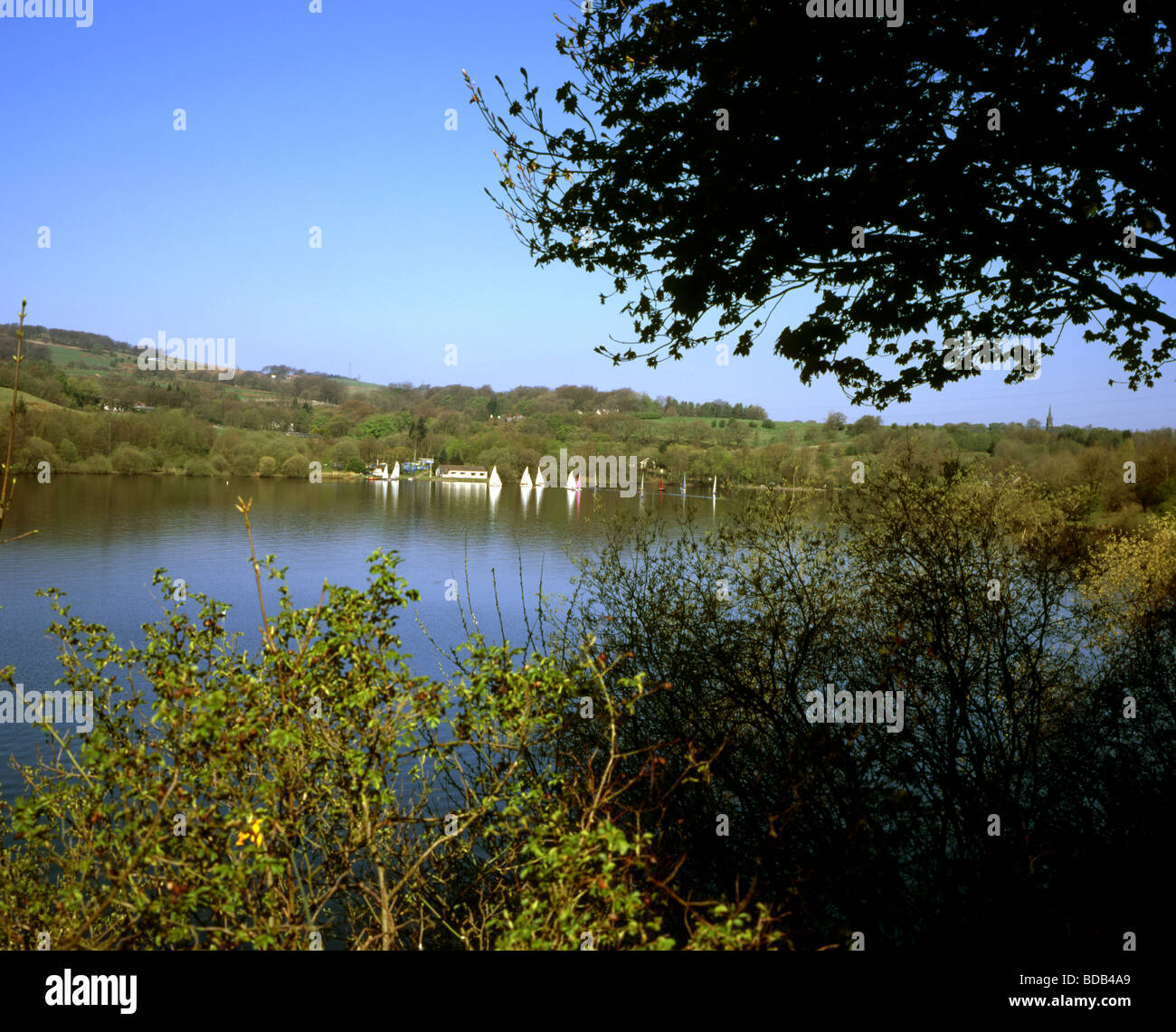 Yachts Jumbles Reservoir Bolton Lancashire England Stock Photo - Alamy