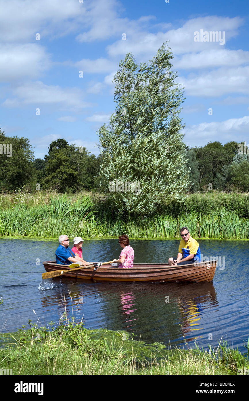 people Boating on the river Stour between The historic village of ...