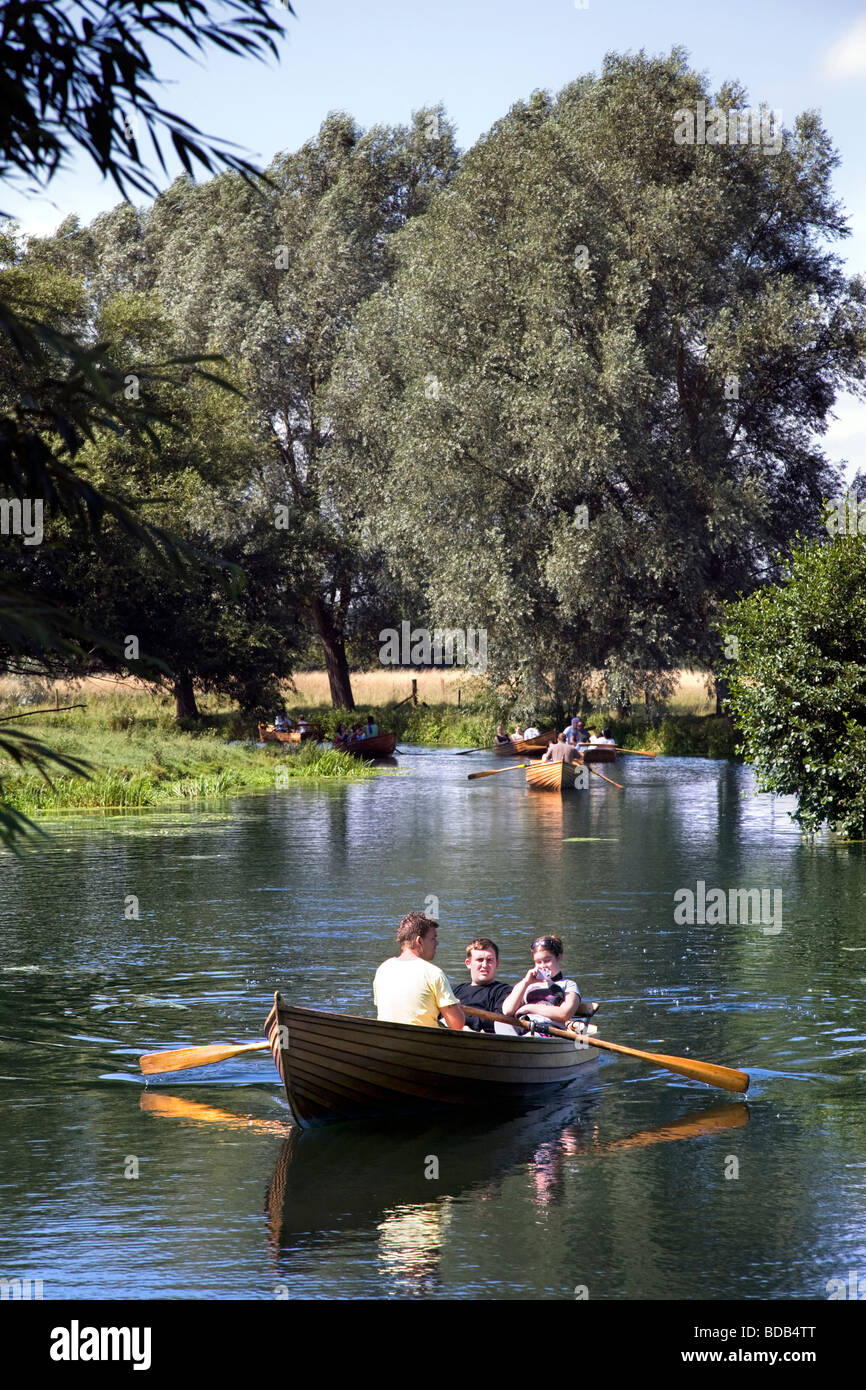 people Boating on the river Stour between The historic village of ...