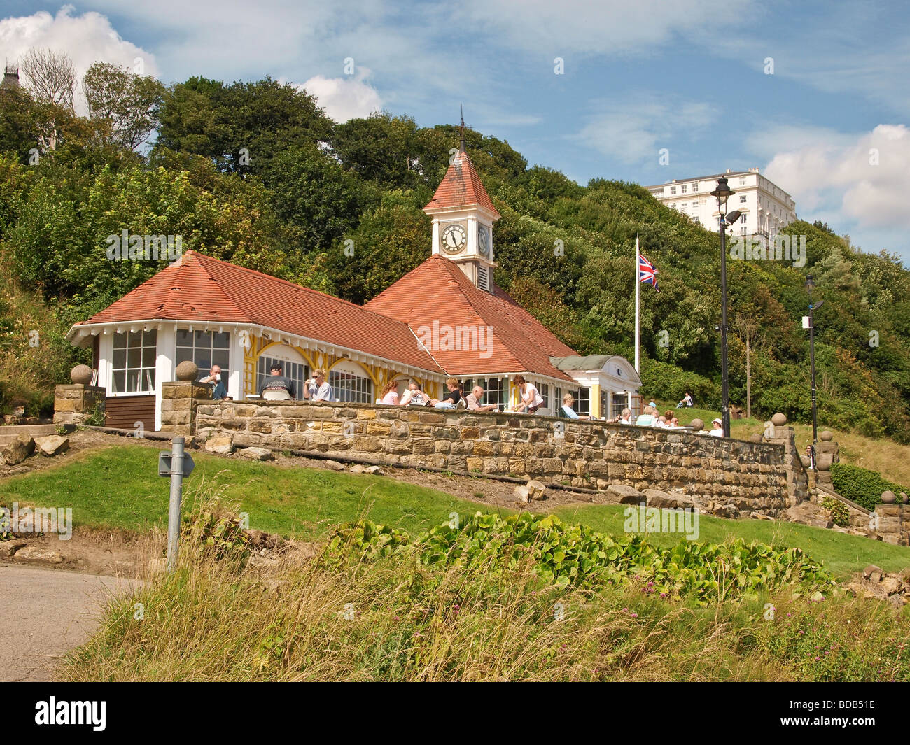 Clock Cafe South Cliff Scarborough Yorkshire UK Stock Photo - Alamy