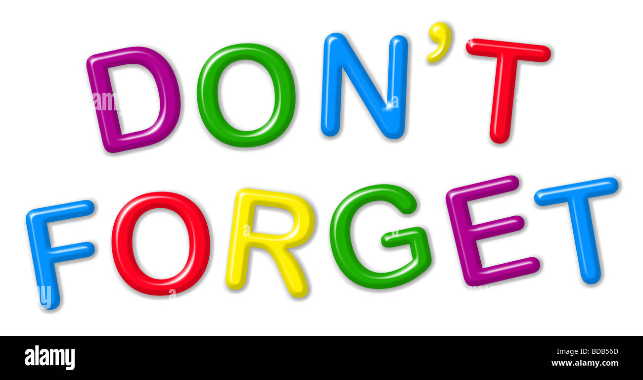 Dont Forget Clip Art Images
