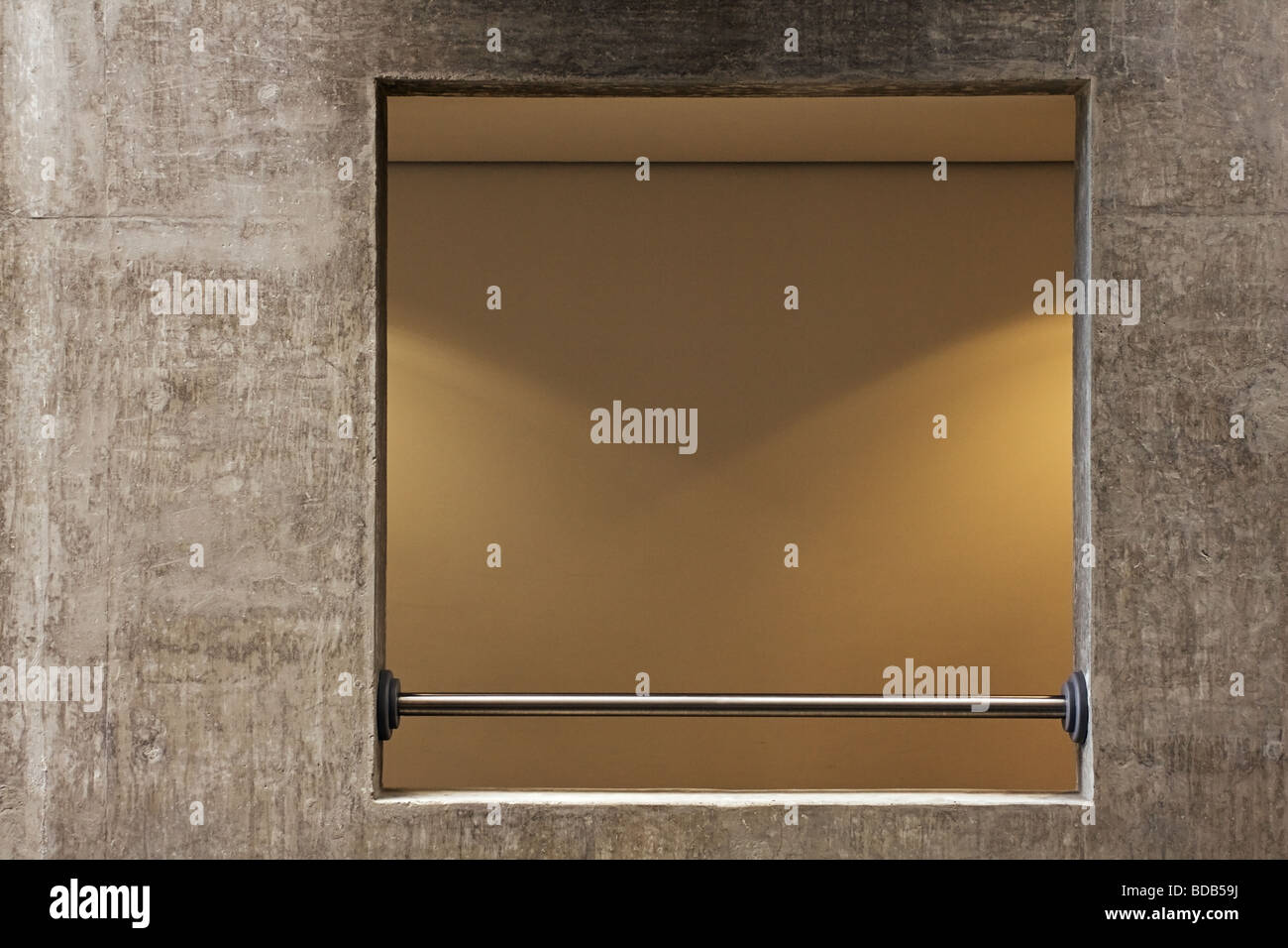 Abstract photograph of a metal bar across a concrete window Stock Photo ...