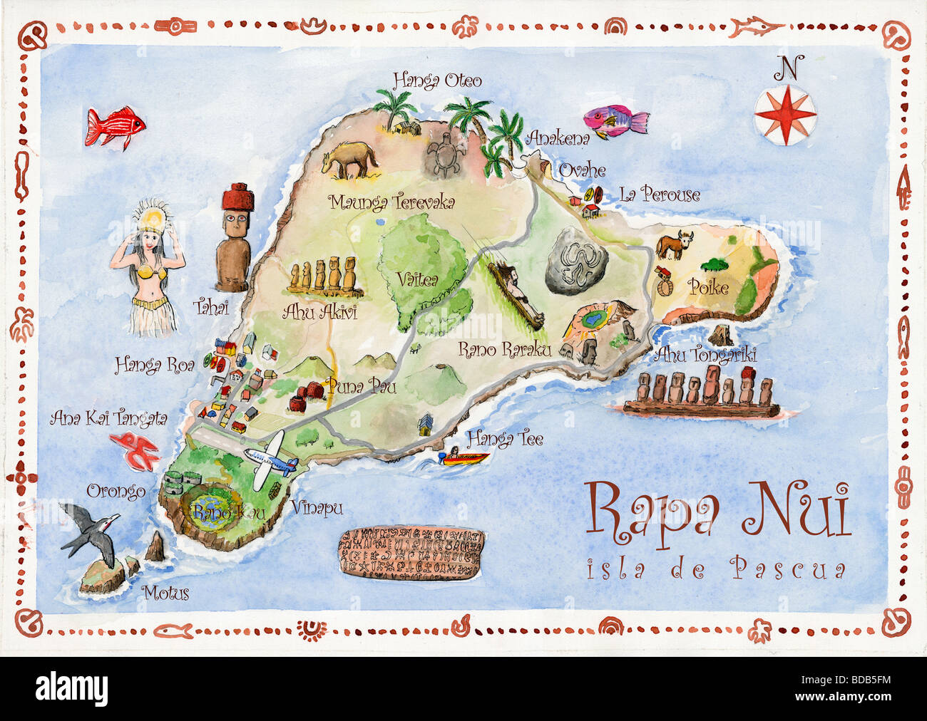 Rapa Nui Map Of Easter Island Chile And Easter Island Map Rapa Nui