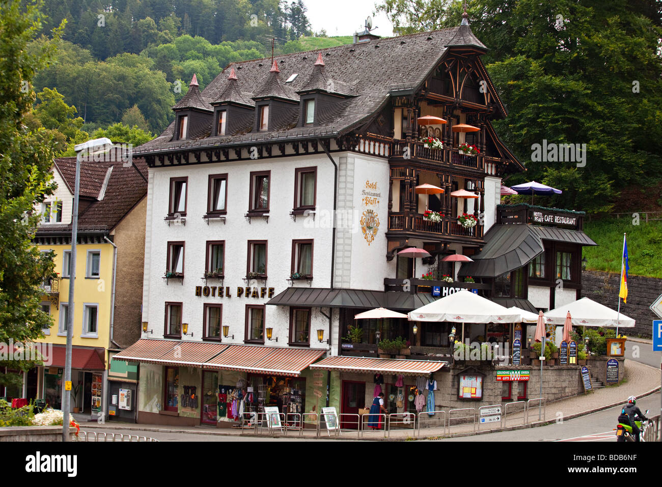 Architecture in the small town of Triberg, Schwarzwald, Germany Stock ...