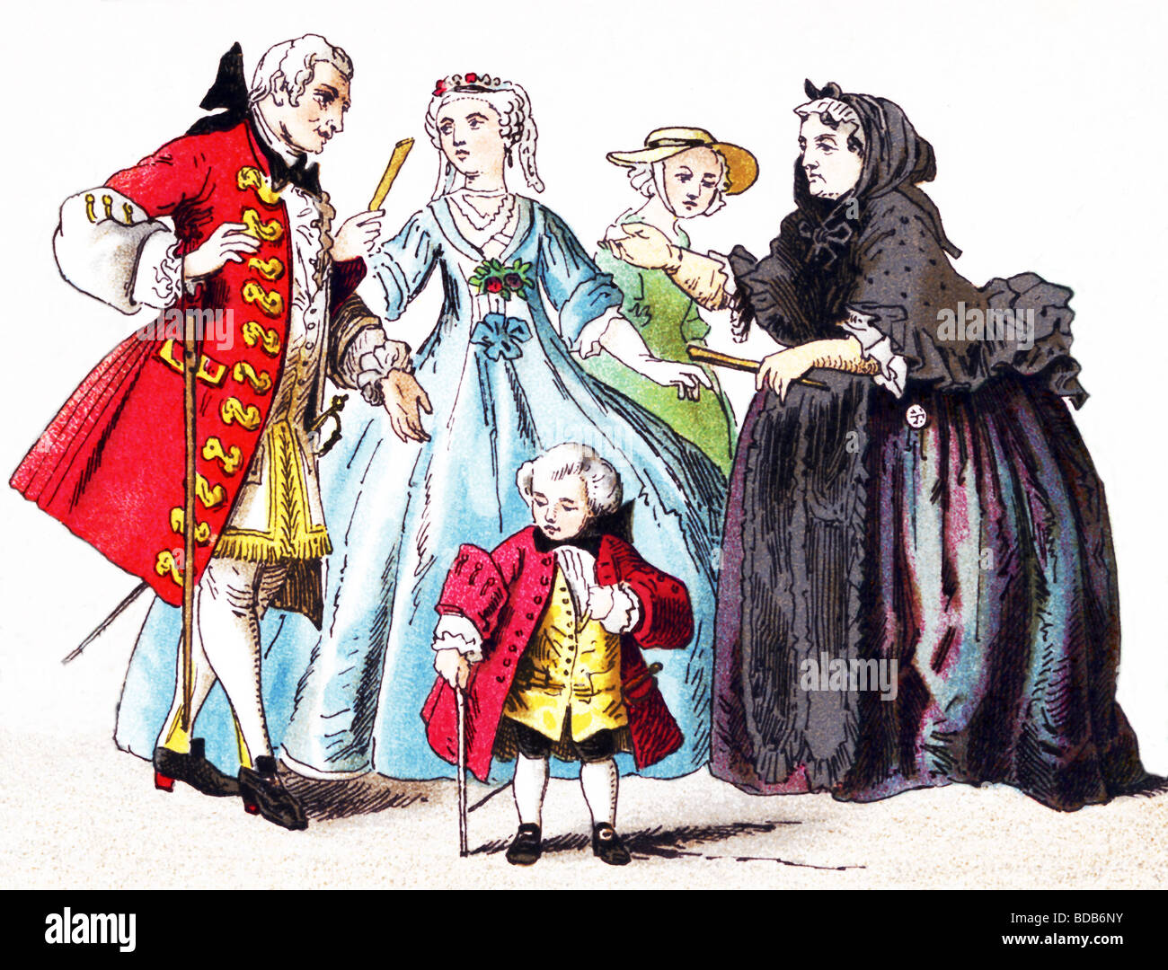 Pictured here are Scottish nobles and a commoner around 1700 Stock ...