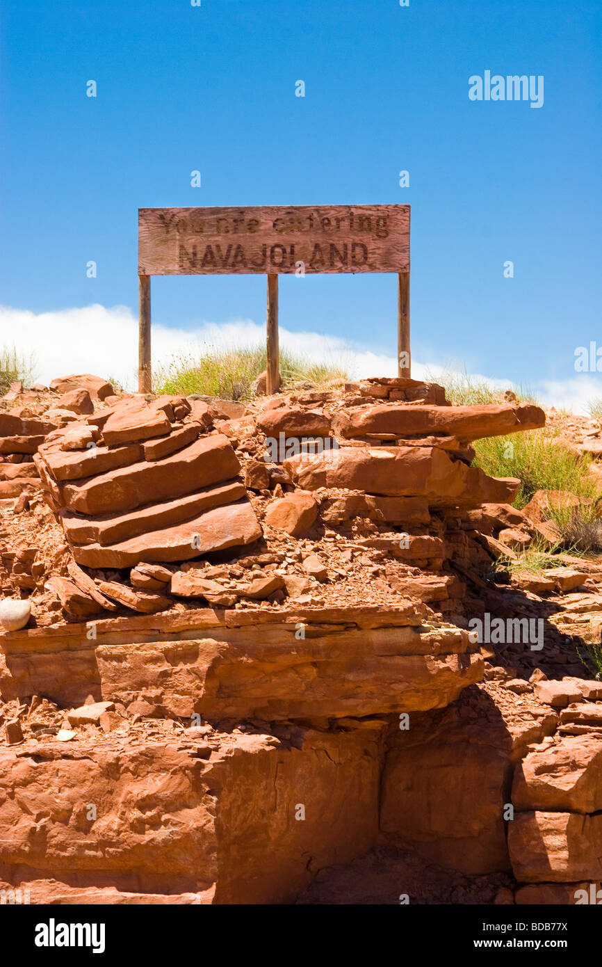 Navajo territory sign Stock Photo - Alamy