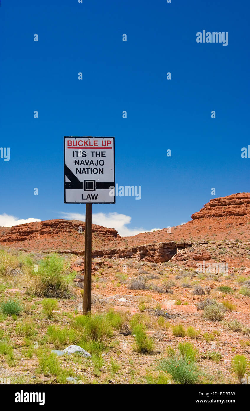 Navajo territory sign Stock Photo - Alamy