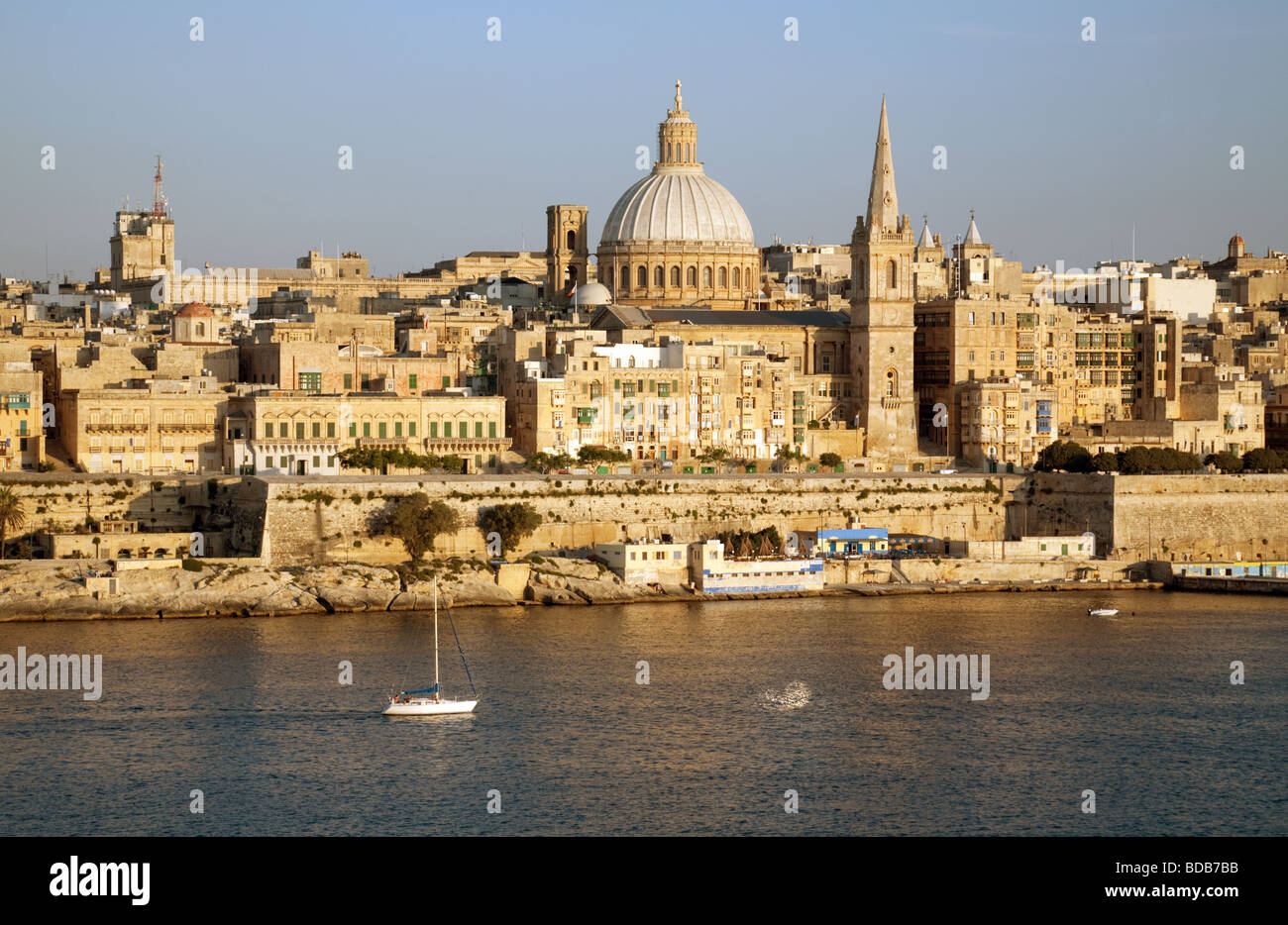 A view of the Valletta skyline from Sliema, Malta Stock Photo - Alamy