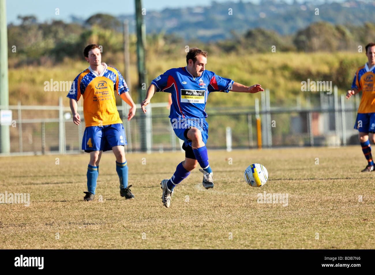 Playing football match ball hi-res stock photography and images - Alamy