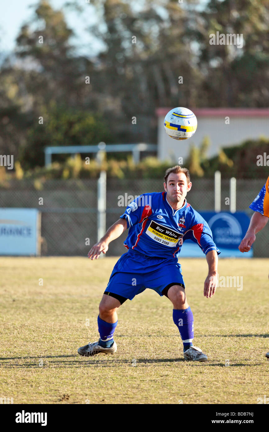 Football soccer jump header hi-res stock photography and images - Alamy