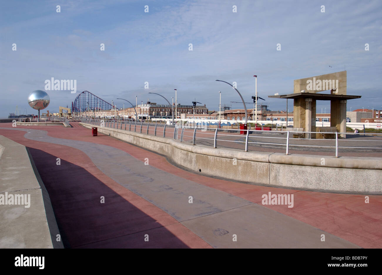 The redeveloped promenade of Blackpool's South Beach area including the ...