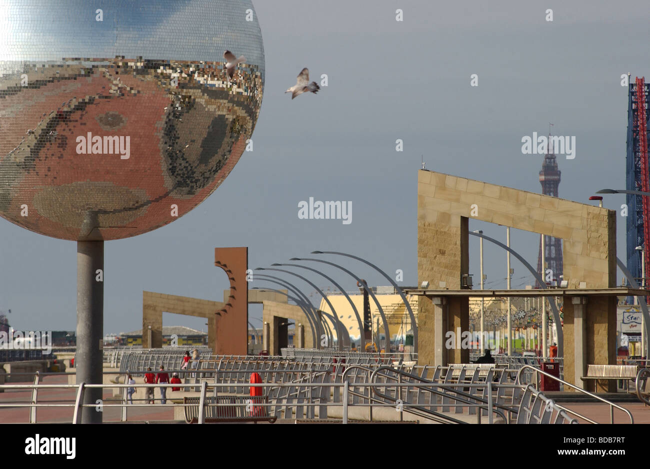 The redeveloped promenade of Blackpool's South Beach area including the ...