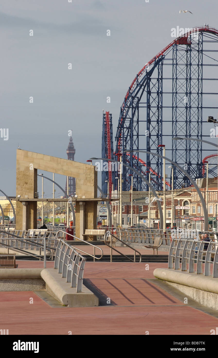The redeveloped promenade of Blackpool's South Beach area including the ...