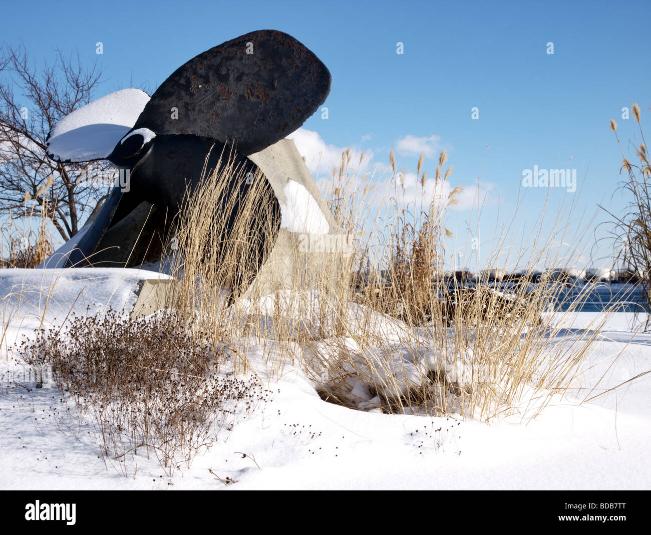Propeller covered in snow in Marysville Michigans Chrysler Park Stock ...