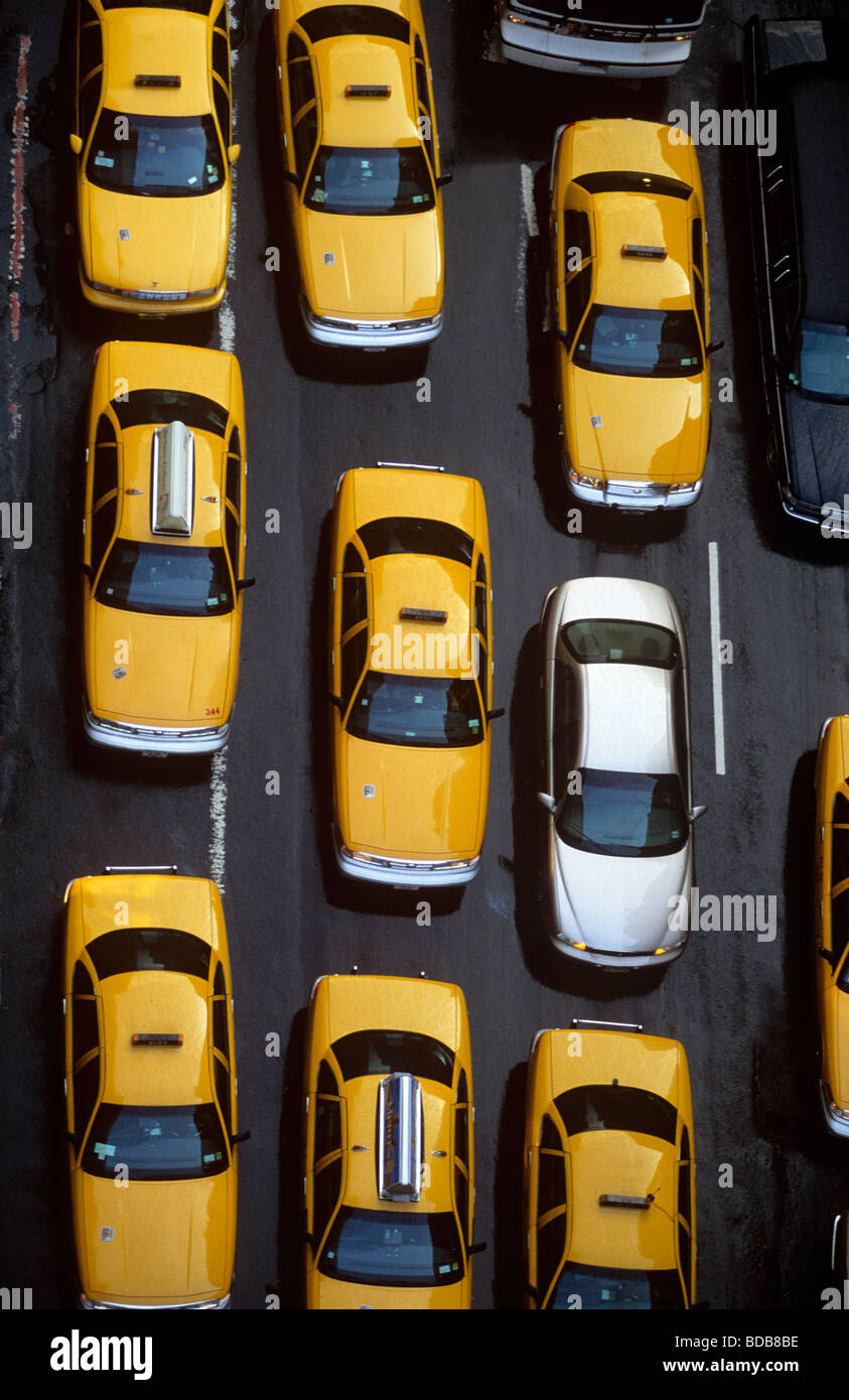 Aerial View of Taxi Cabs Stock Photo - Alamy