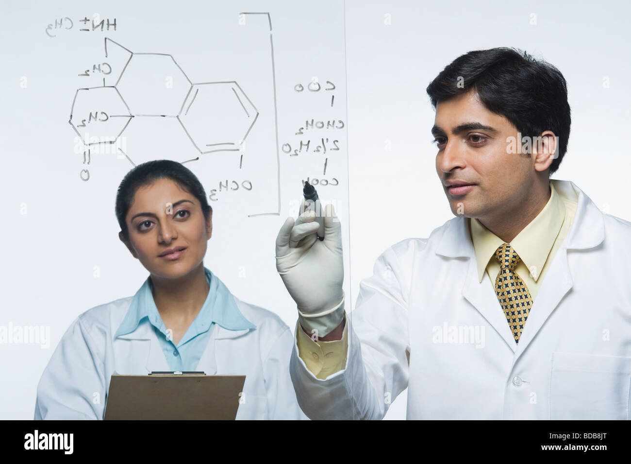 Two scientists looking glass hi-res stock photography and images - Alamy