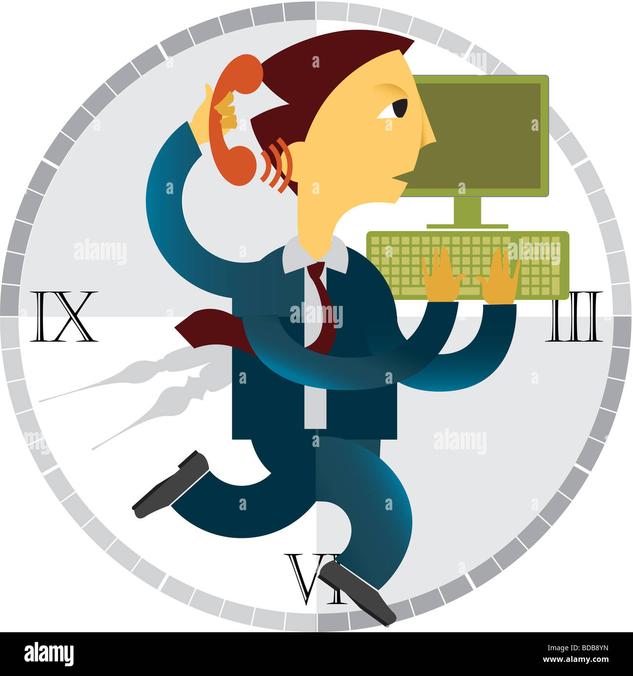Businessman late vector man person hi-res stock photography and images ...
