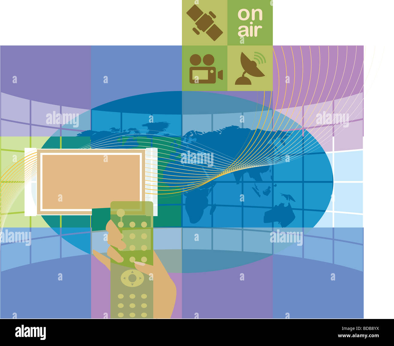Satellite dish world map hi-res stock photography and images - Alamy