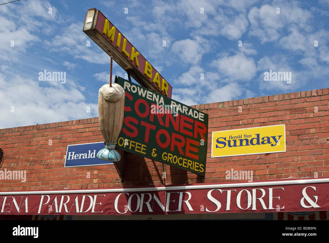 Typical Australian suburban corner store and milk bar in inner city ...