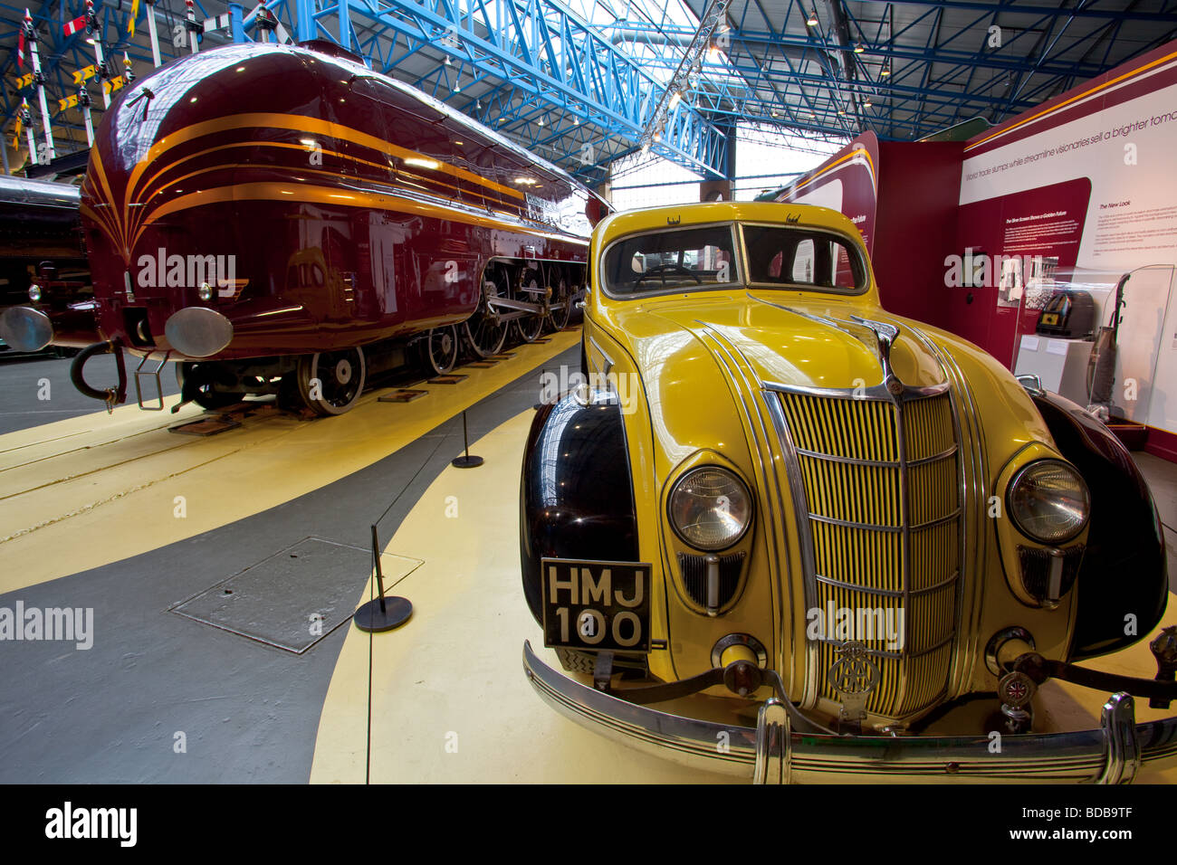 The Duchess of Hamilton steam locomotive and a car of that era in the ...