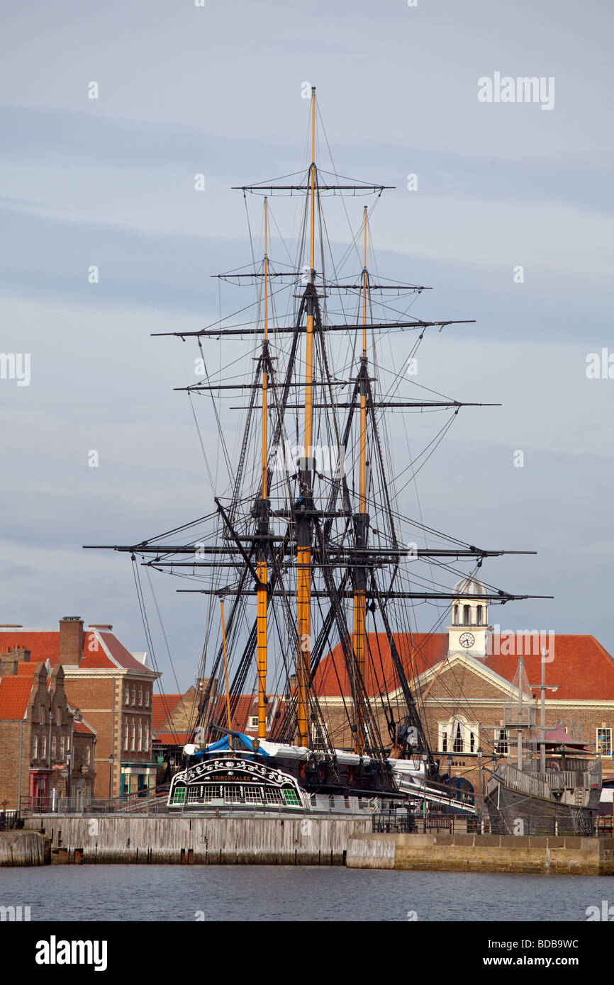 Hartlepool historic quay and the trimcomalee Stock Photo - Alamy