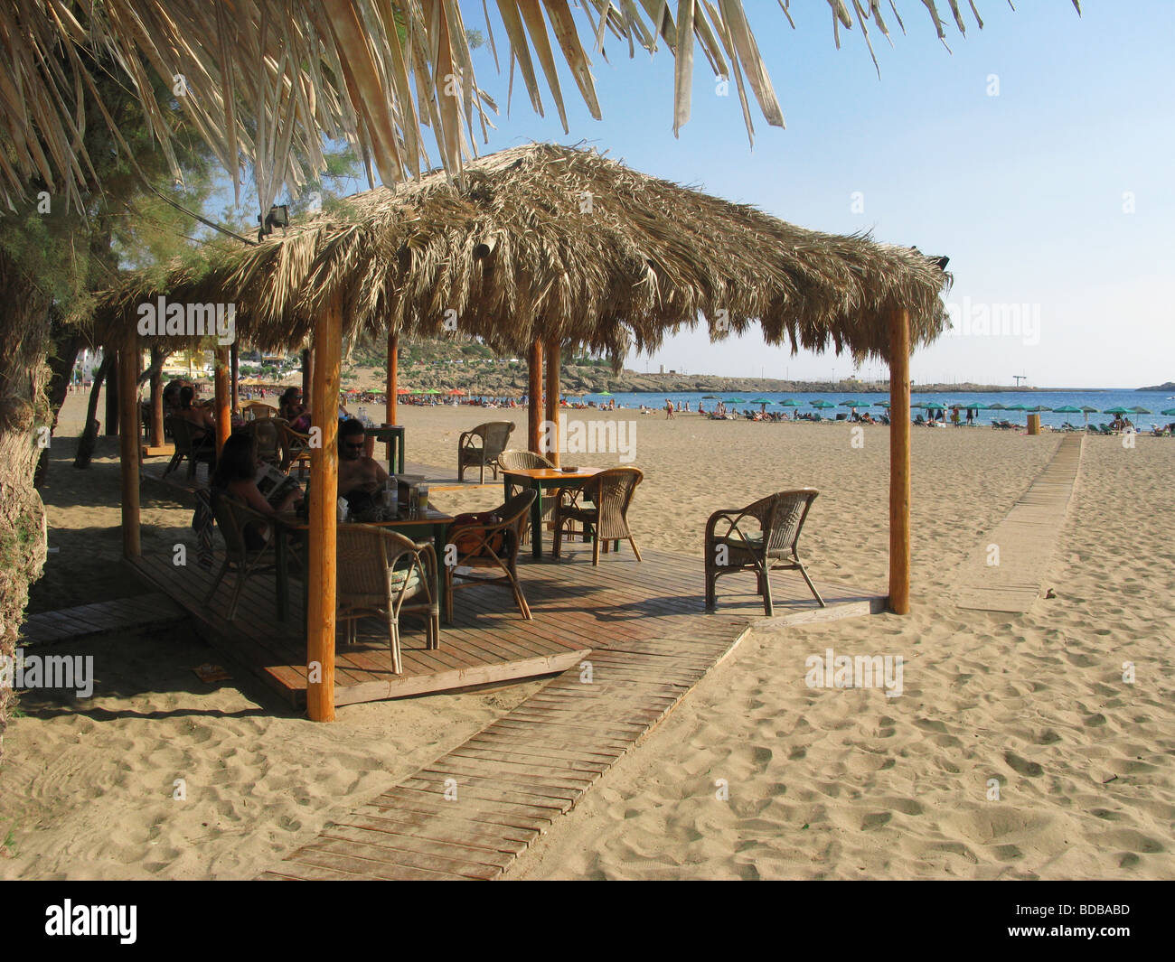 Jetee Cocktail Beach Bar Paleochora Crete Greece Stock Photo - Alamy