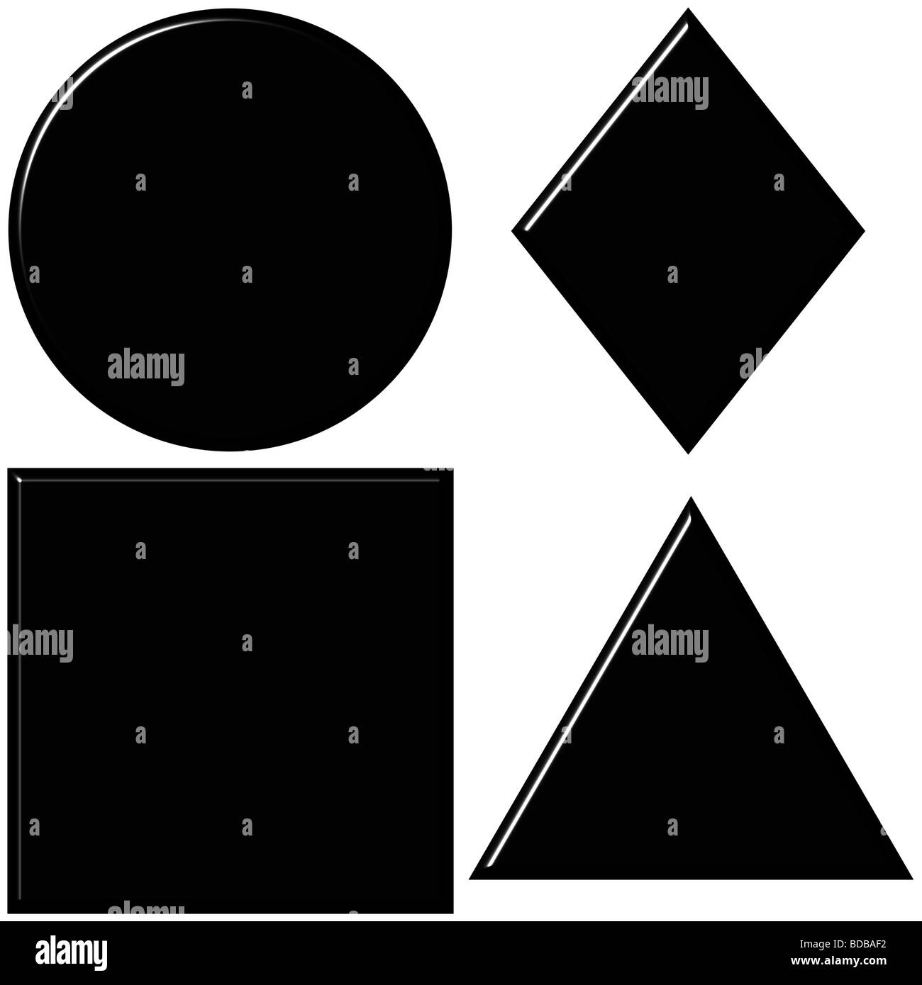 Set circle square diamond Black and White Stock Photos & Images - Alamy