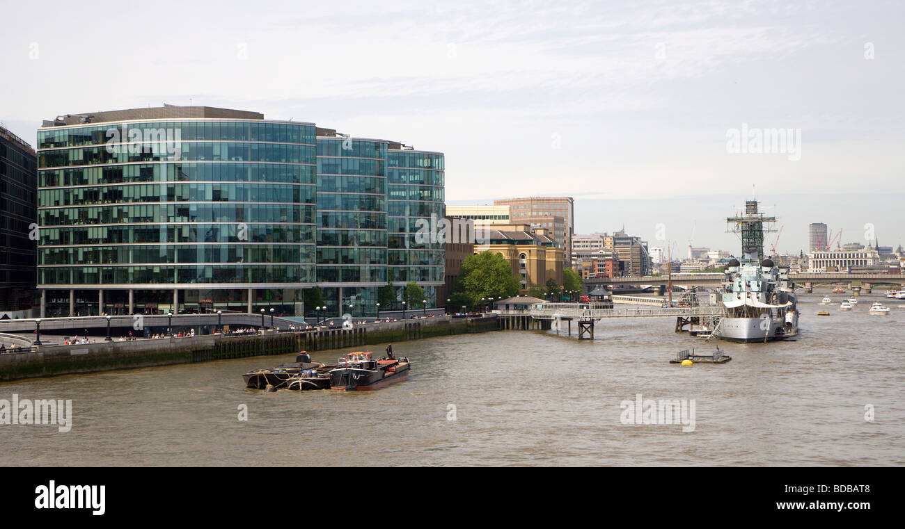 London- modern buildings on the quay Stock Photo - Alamy