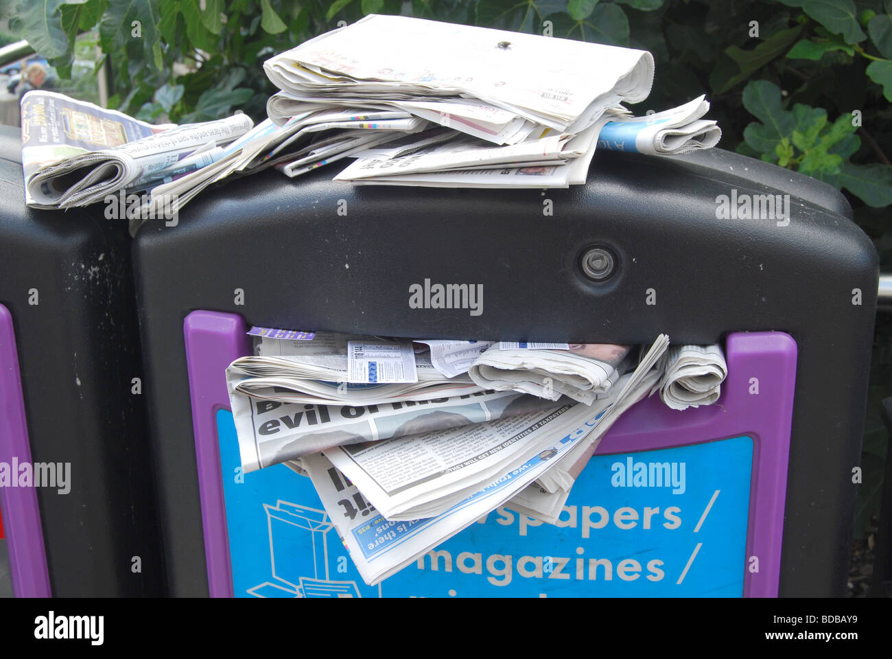 Paper recycling bank Stock Photo - Alamy