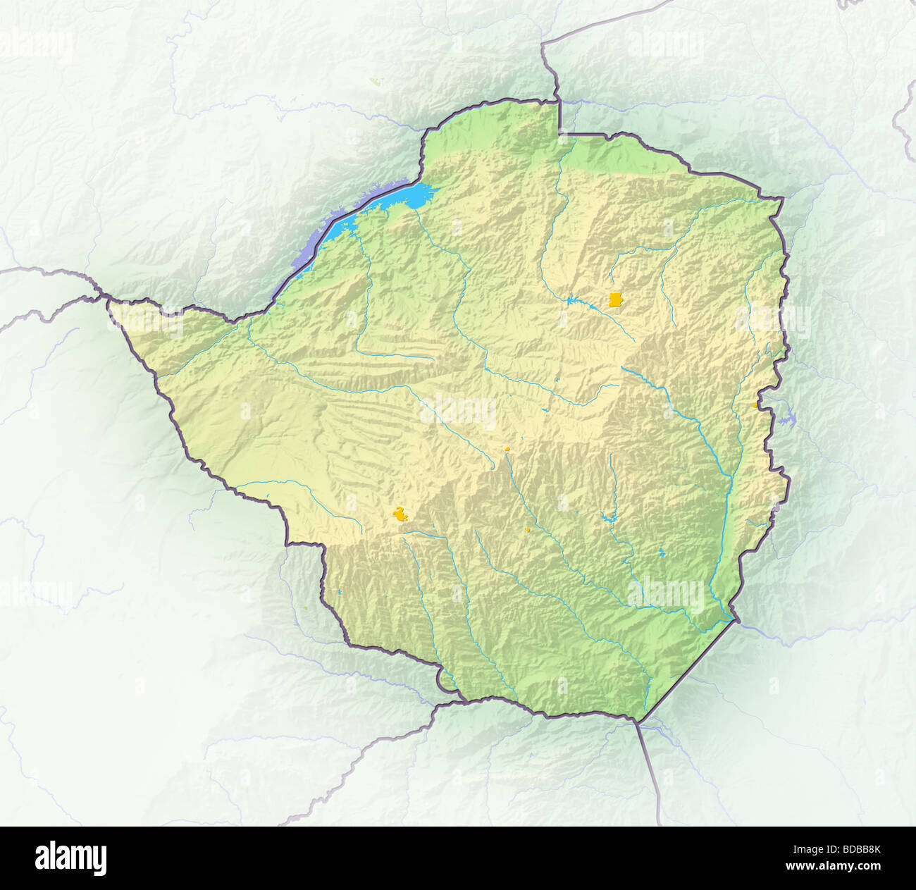 Map of zimbabwe hi-res stock photography and images - Alamy