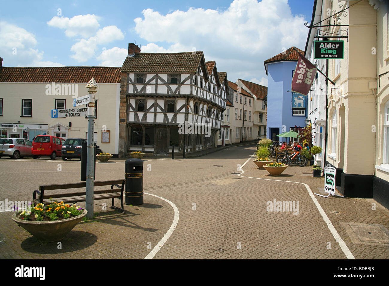 The ancient Market Square in Axbridge, Somerset, England, UK Stock ...